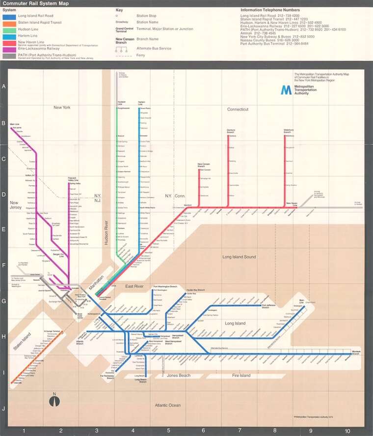 LIRR map 1974 - New York Transit Museum